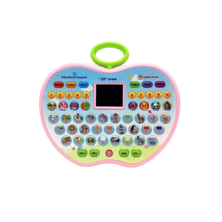 Prima mea tableta educativa si interactiva Apple Shape 19.5x20 cm Roz ...