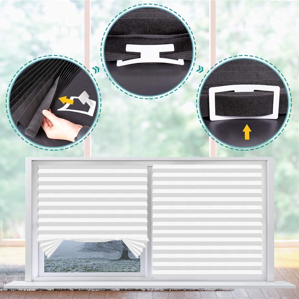 Draperie pentru Fereastra, cu Sistem de Prindere Autoadeziv Inclus, din ...