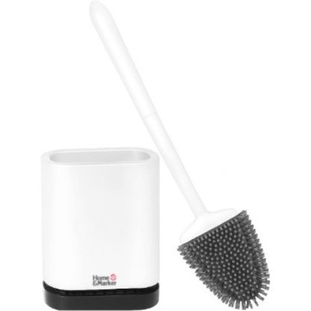 Perie de WC din silicon, cap flexibil, suport autoadeziv - TOILETBRUSH ...