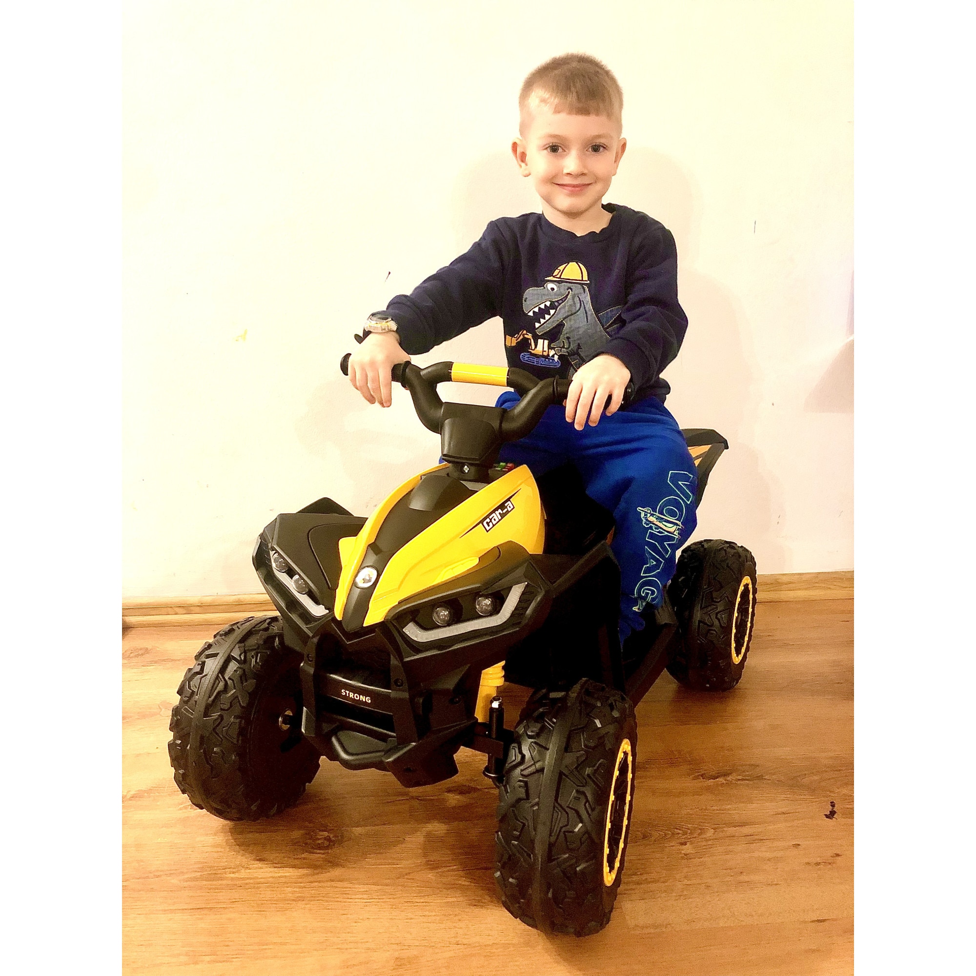 ATV electric cu telecomanda pentru copii HL-578, 2 motoare, galben ...