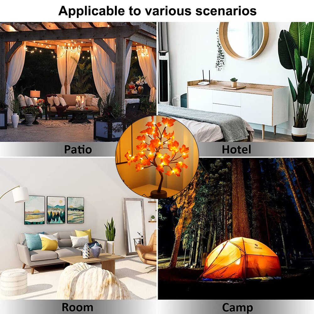 Veioza, Tip copac, LED, USB, Maro/Portocaliu - eMAG.ro