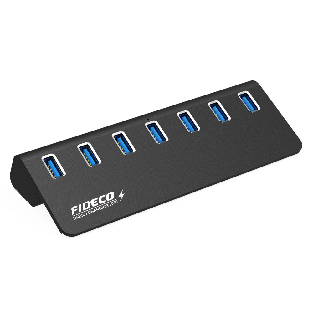 Hub USB Cu 7 porturi USB 3.0, FIDECO, Type-C, Adaptor Multiport ...