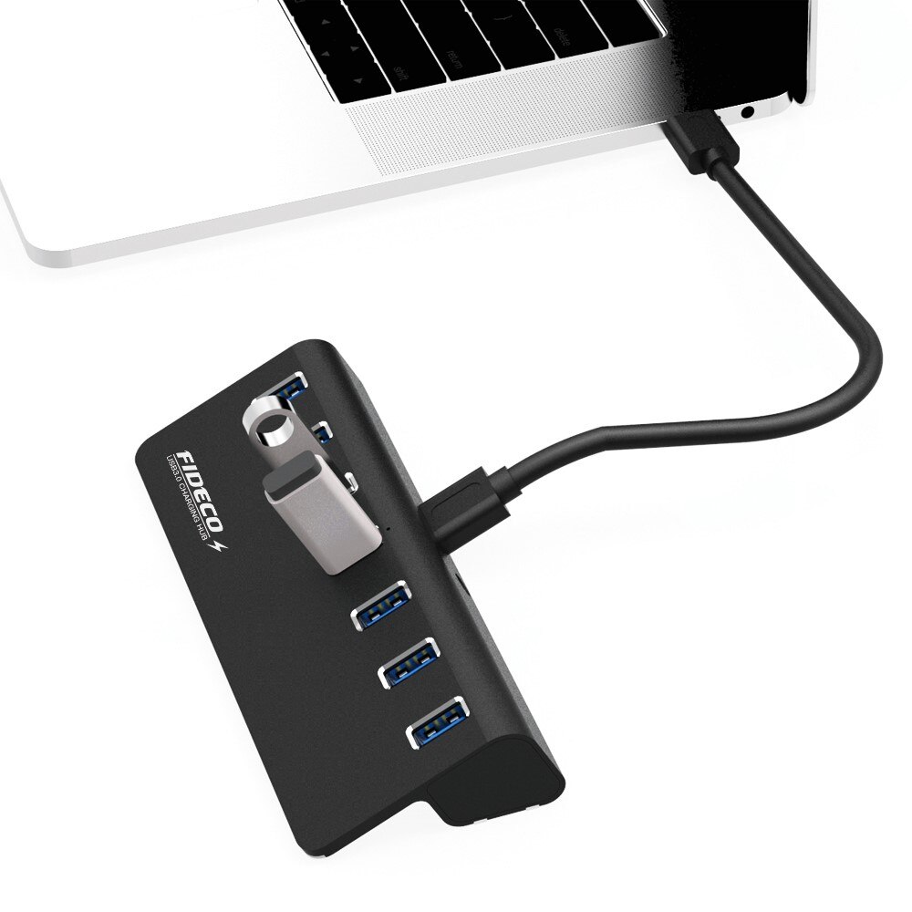 Hub USB Cu 7 porturi USB 3.0, FIDECO, Type-C, Adaptor Multiport ...