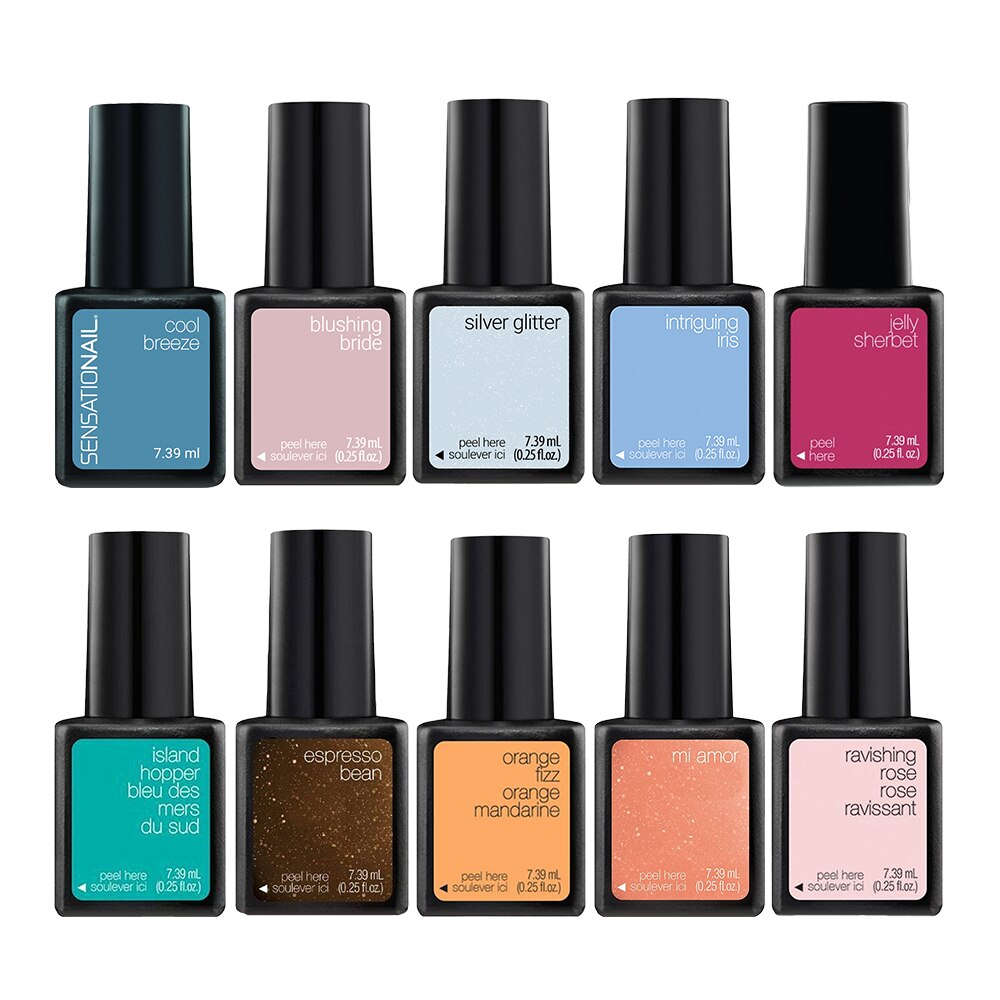 Kit oja semipermanenta Sensationail, 10 oje, lampa led unghii, set nail ...