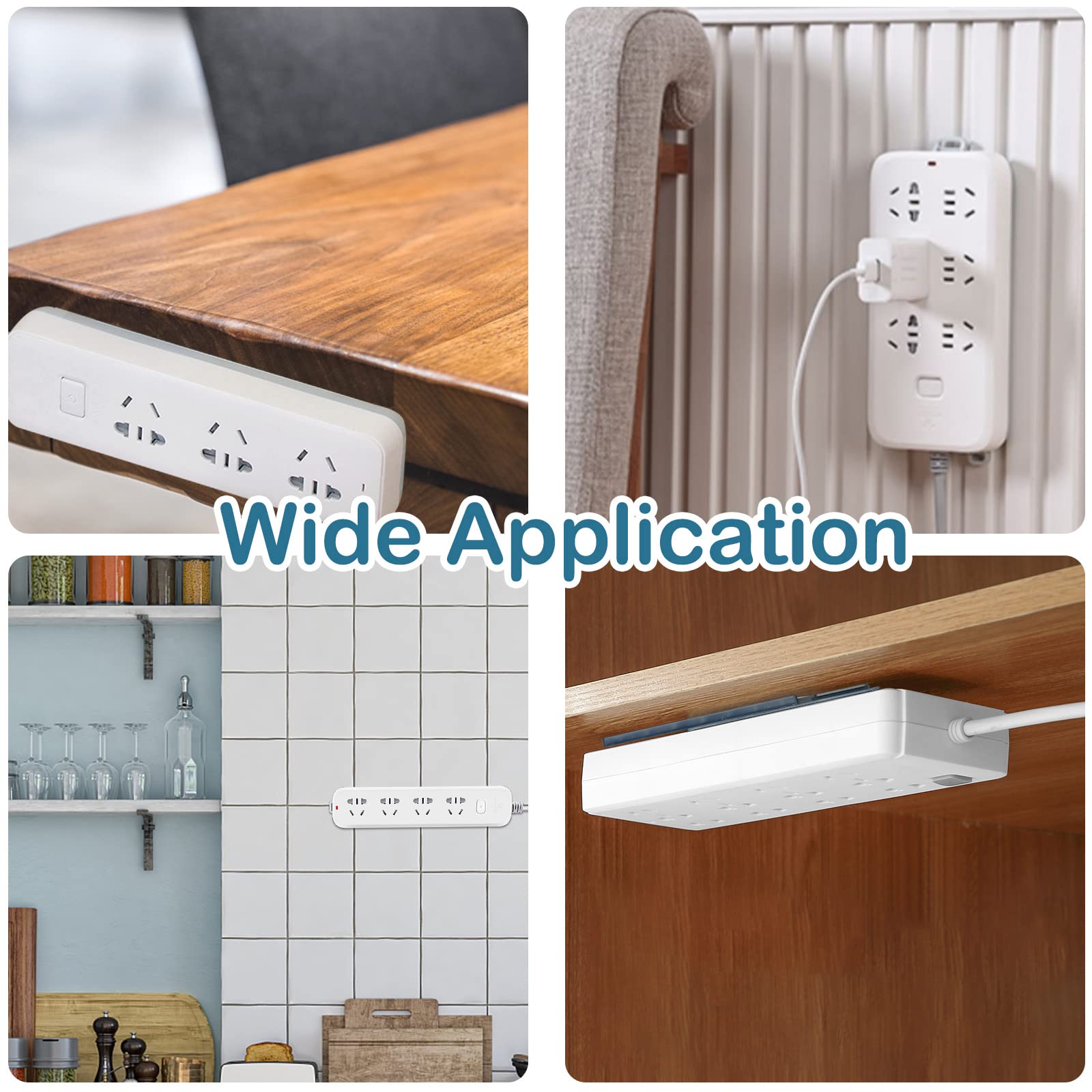 Set 4 Suport autoadeziv pentru priza 8 Organizator Cabluri, Plastic ...