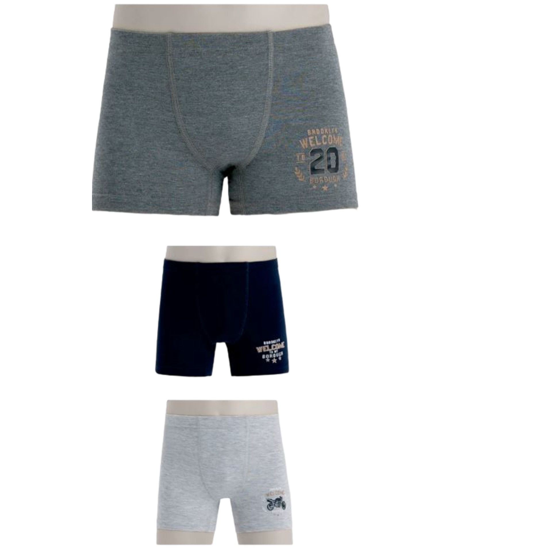 Set 3 perechi boxeri pentru baieti Maxim, bumbac, multicolor, 11-12 ani ...