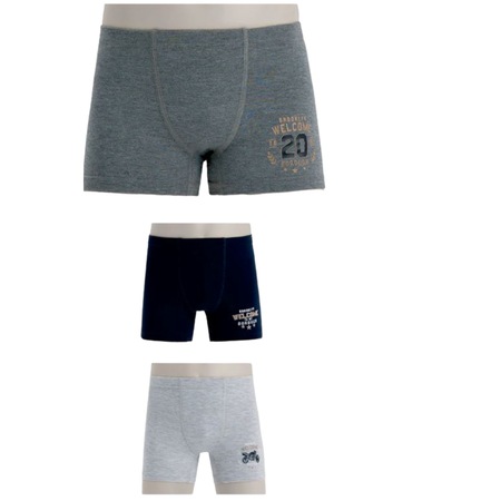Set 3 perechi boxeri pentru baieti Maxim, bumbac, multicolor, 11-12 ani ...