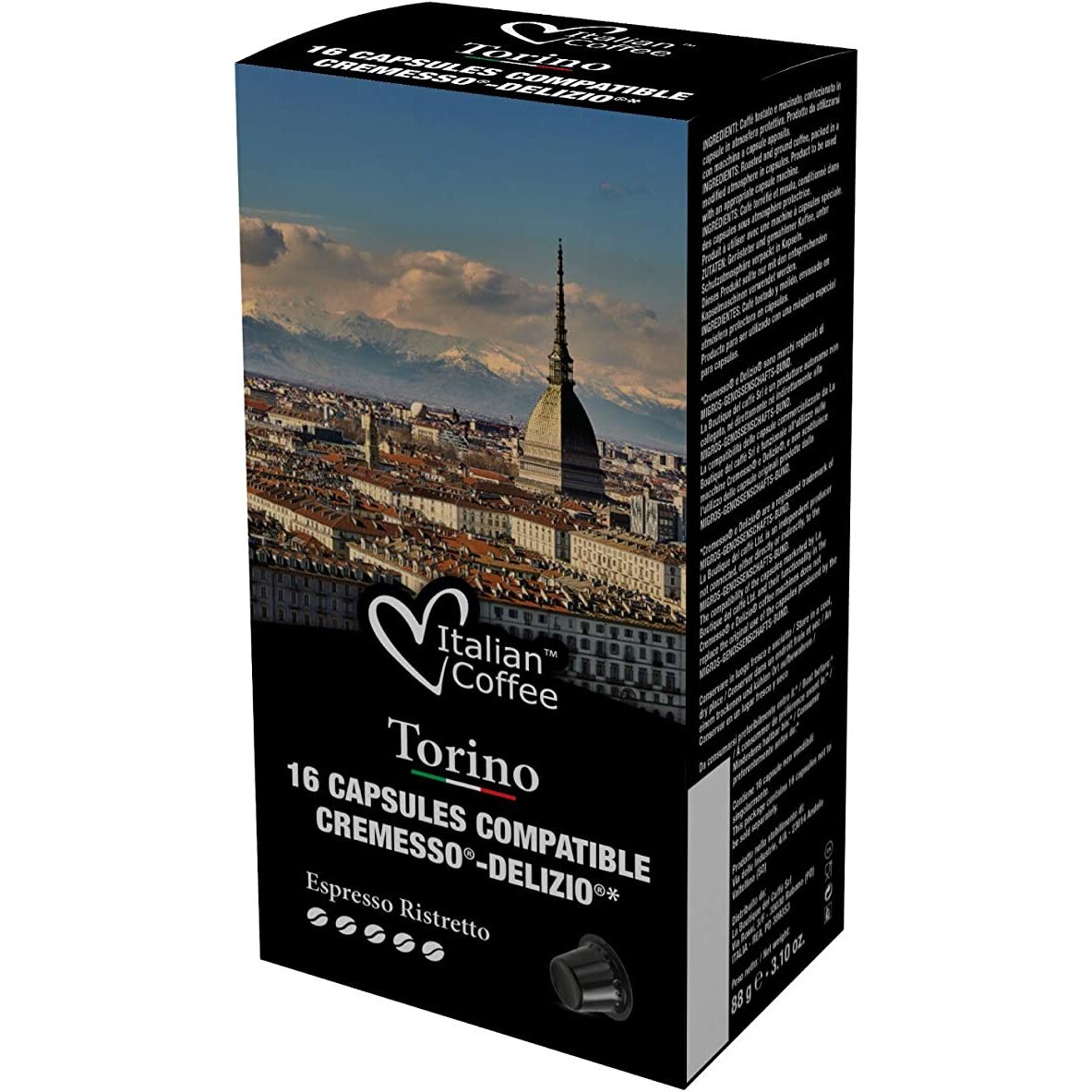Capsule cafea, Italian Coffee Torino Espresso Ristretto, CREM, 16 Cps ...