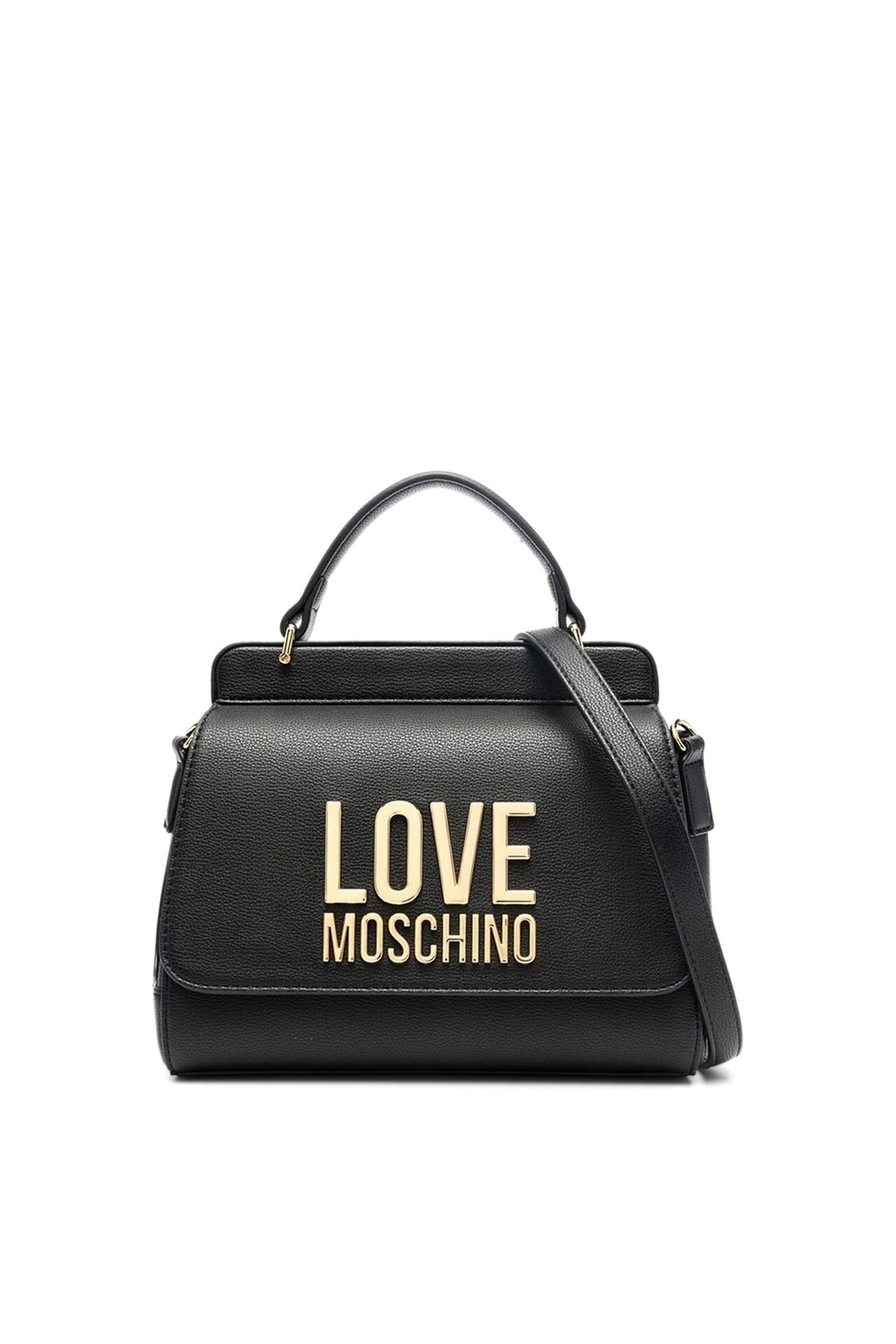 Poseta de mana, Casual, Negru, Poliuretan, 22x16x11 cm, Love Moschino ...