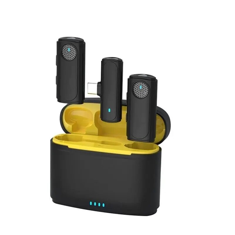 Set 2 microfoane profesionale tip lavaliera, Wireless, Plug and Play ...