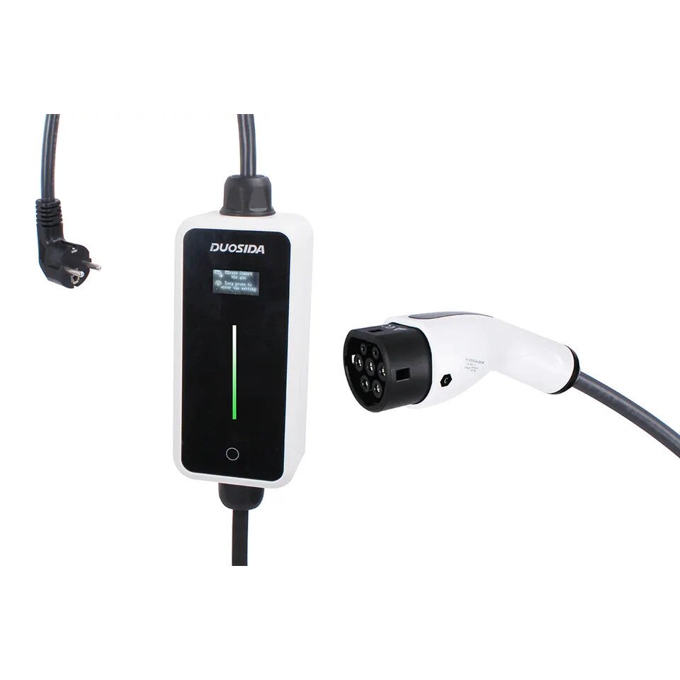 Elektromos autó töltőkábel Type 2 EVSE állítható, 6-16A, 5 m, DUOSIDA ...