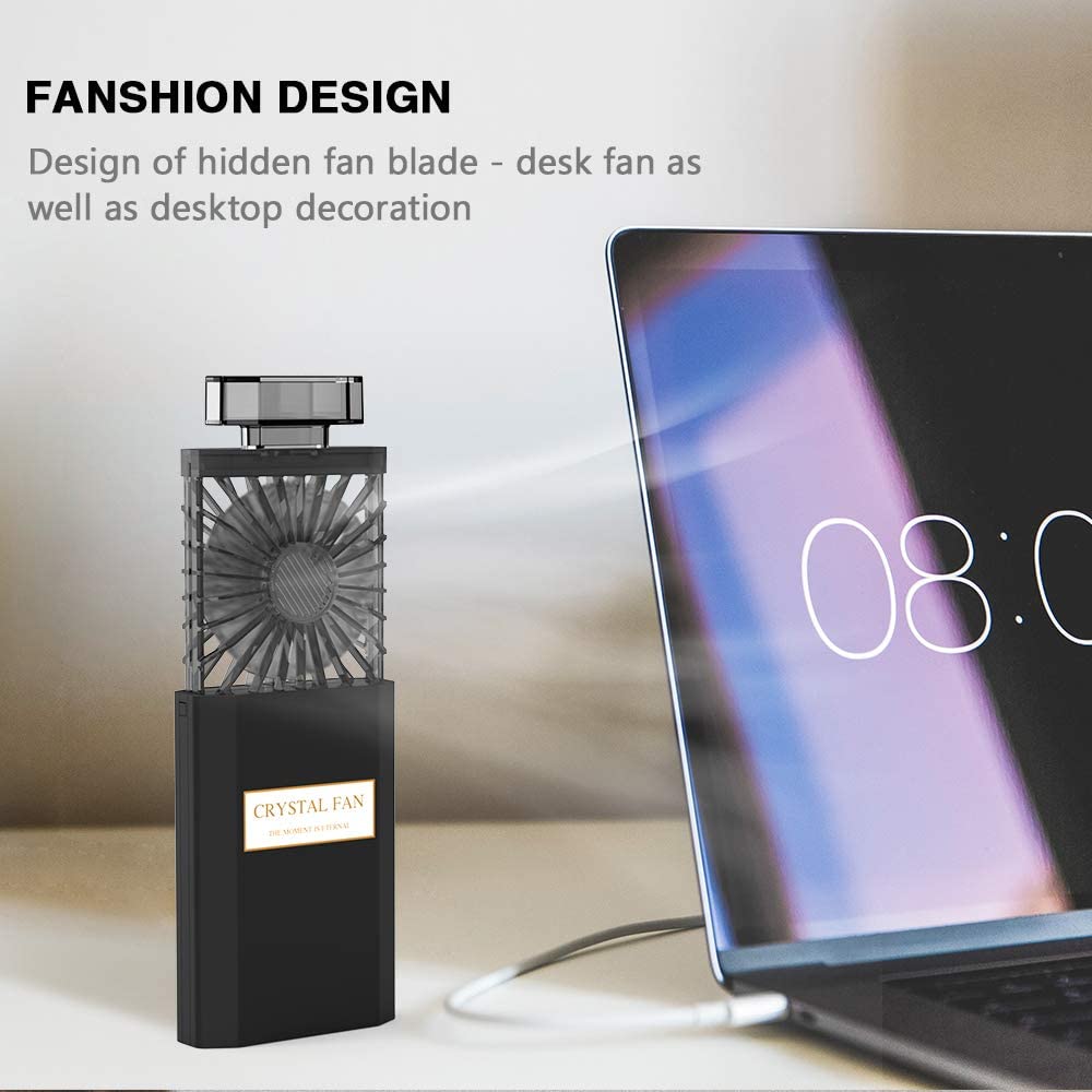 Ventilator portabil, USB, 3 viteze, Negru - eMAG.ro