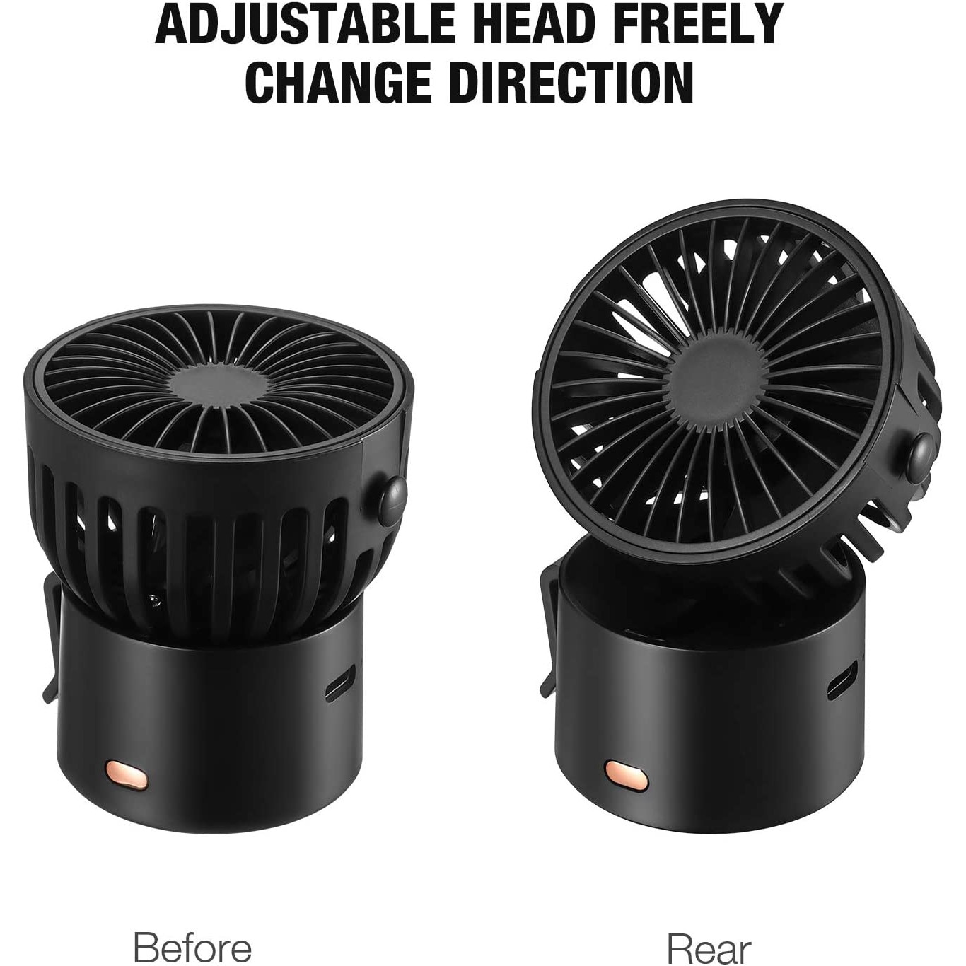 Mini ventilator, USB. 3 viteze, Negru - eMAG.ro