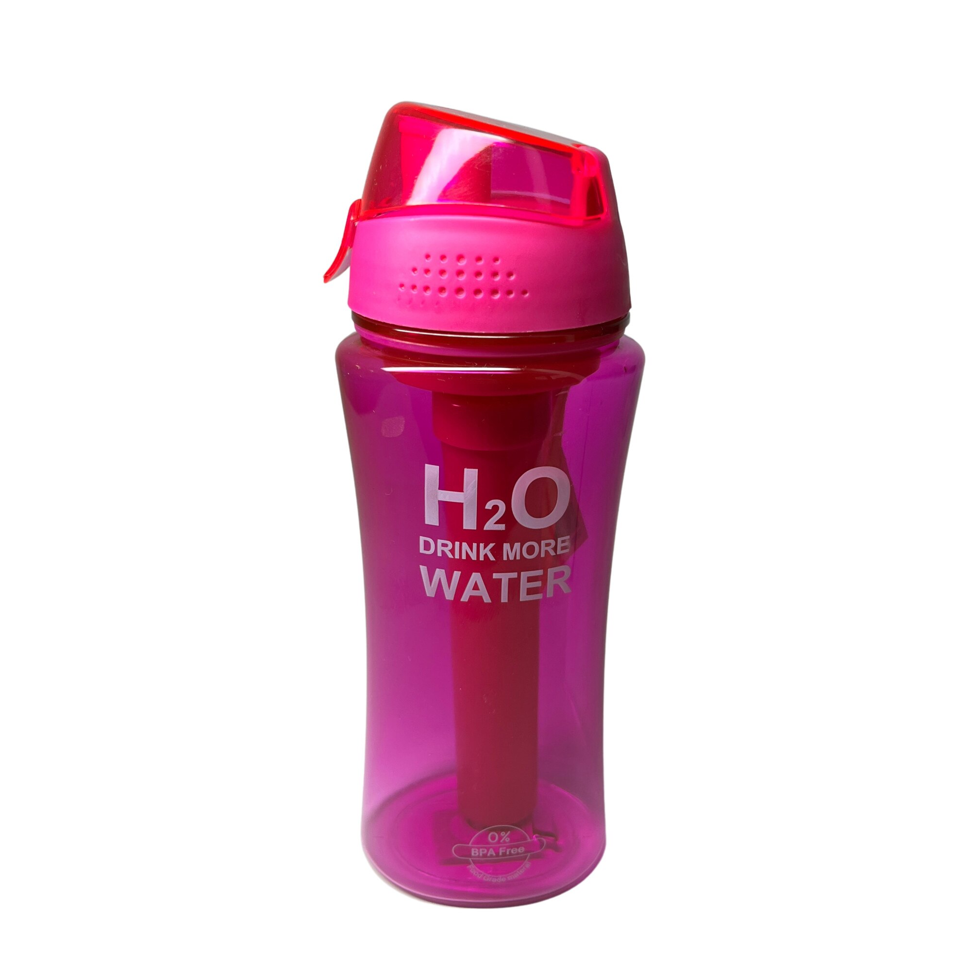 Sticla de apa portabila, Infuser fructe/gheata. 480 ml. 0% BPA ROZ ...
