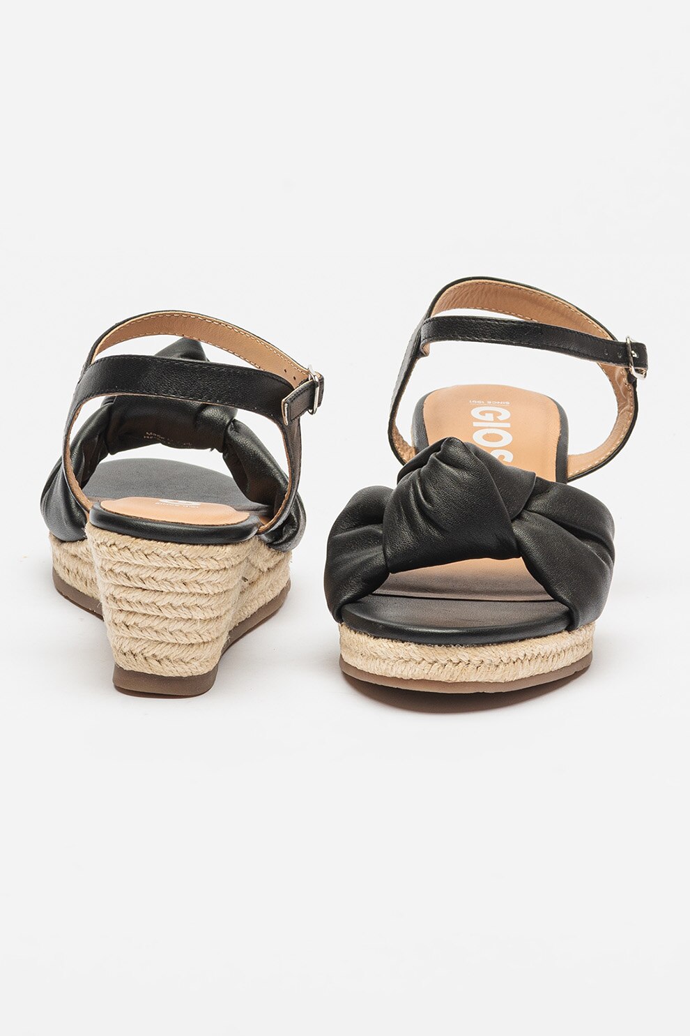 Gioseppo, Sandale-espadrile din piele Gamboa, Negru, 39 - eMAG.ro