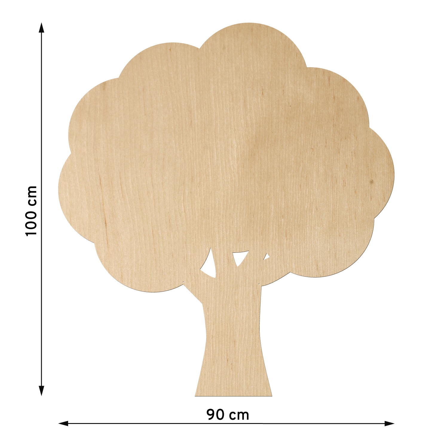 Decoratiune perete 'Copac', 90x100 cm, MDF negru, cu fundal de lemn ...