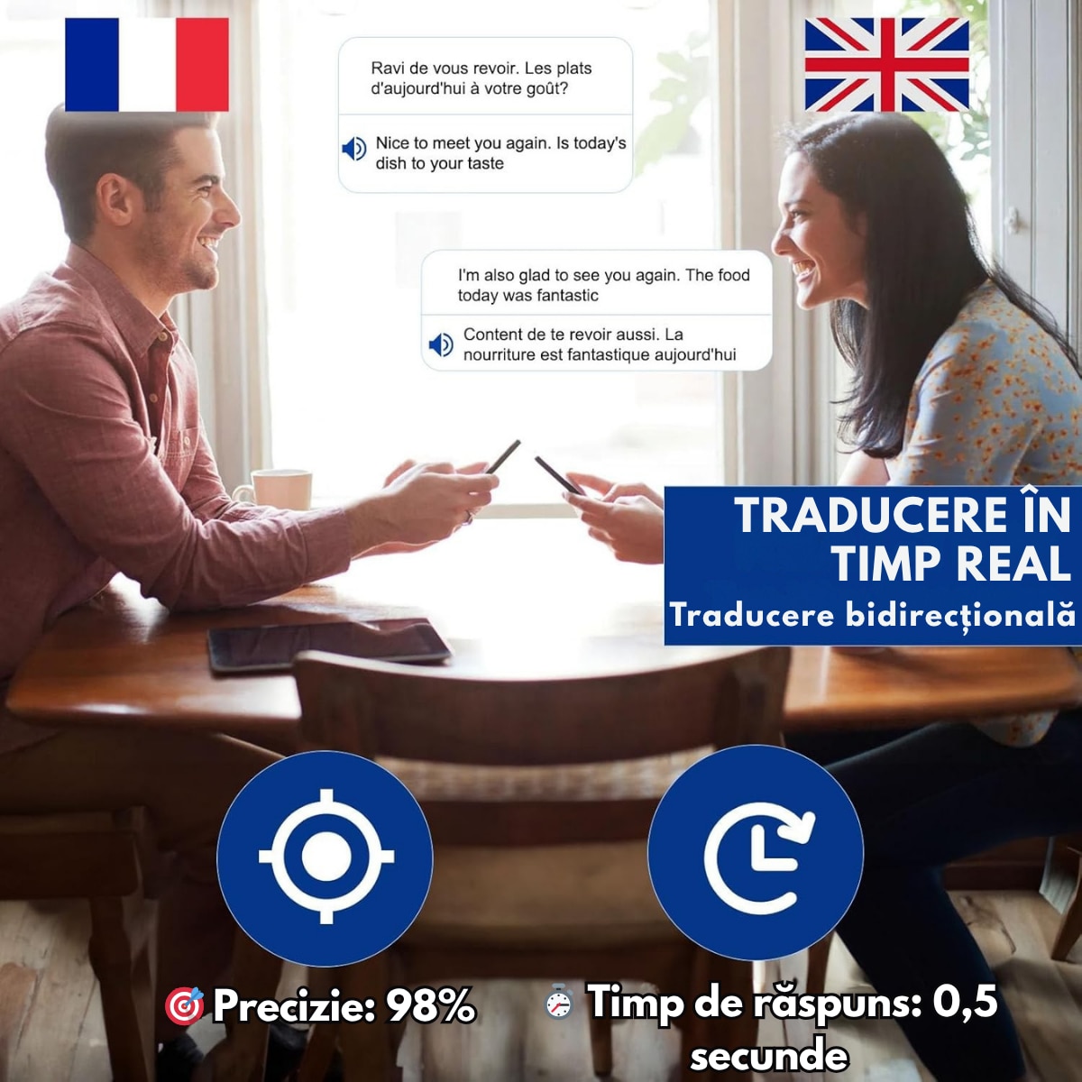 Translator inteligent Vocal Digital Bidirectional cu peste 138 Limbi ...