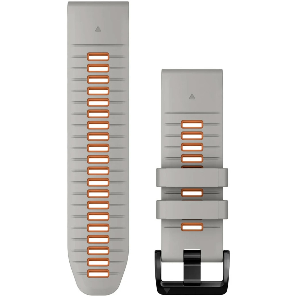 Curea ceas smartwatch Garmin, 26mm, QuickFit, Silicon, Fog Gray/Ember ...