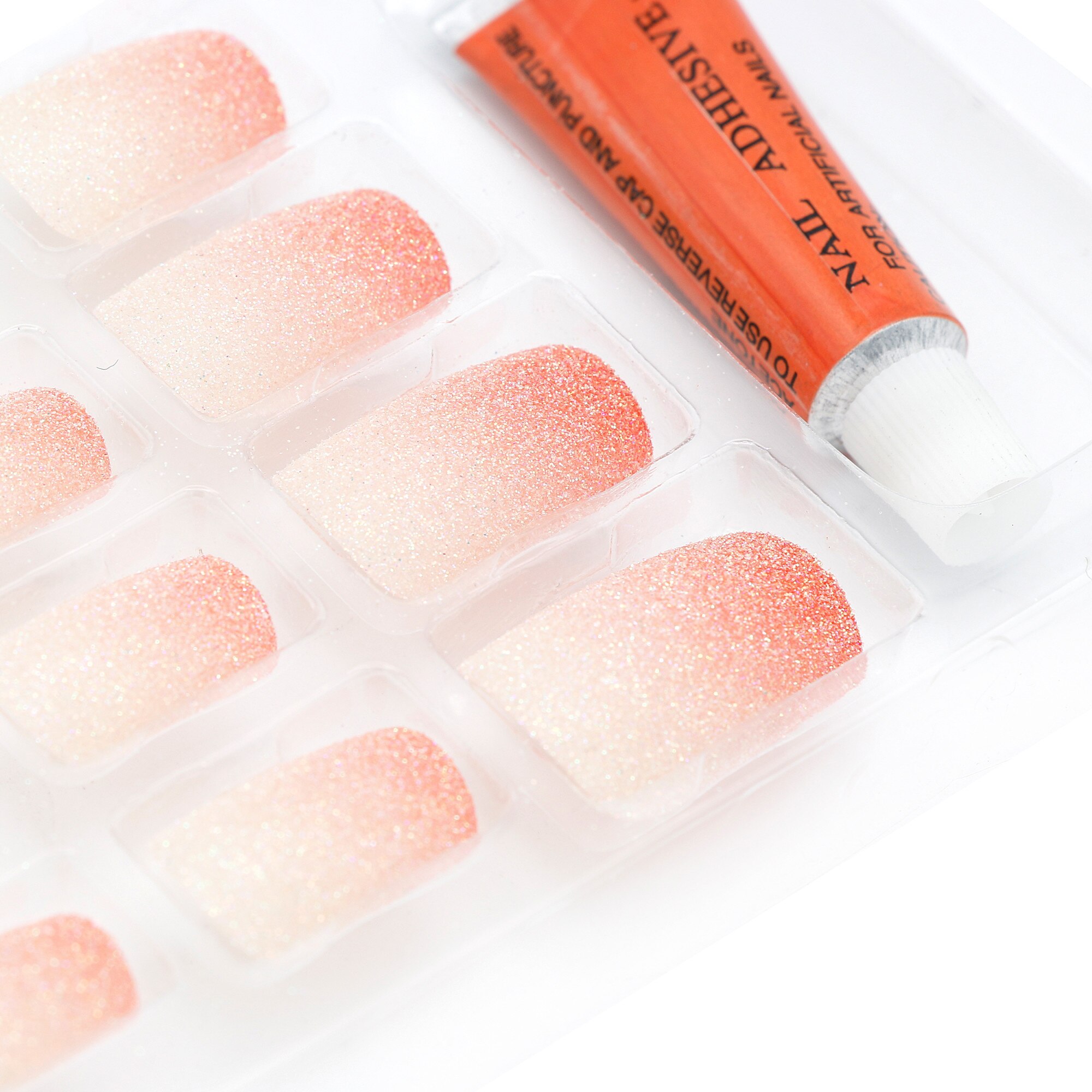 Set 100 tips, unghii false cu adeziv inclus, Global Fashion, Ombre ...