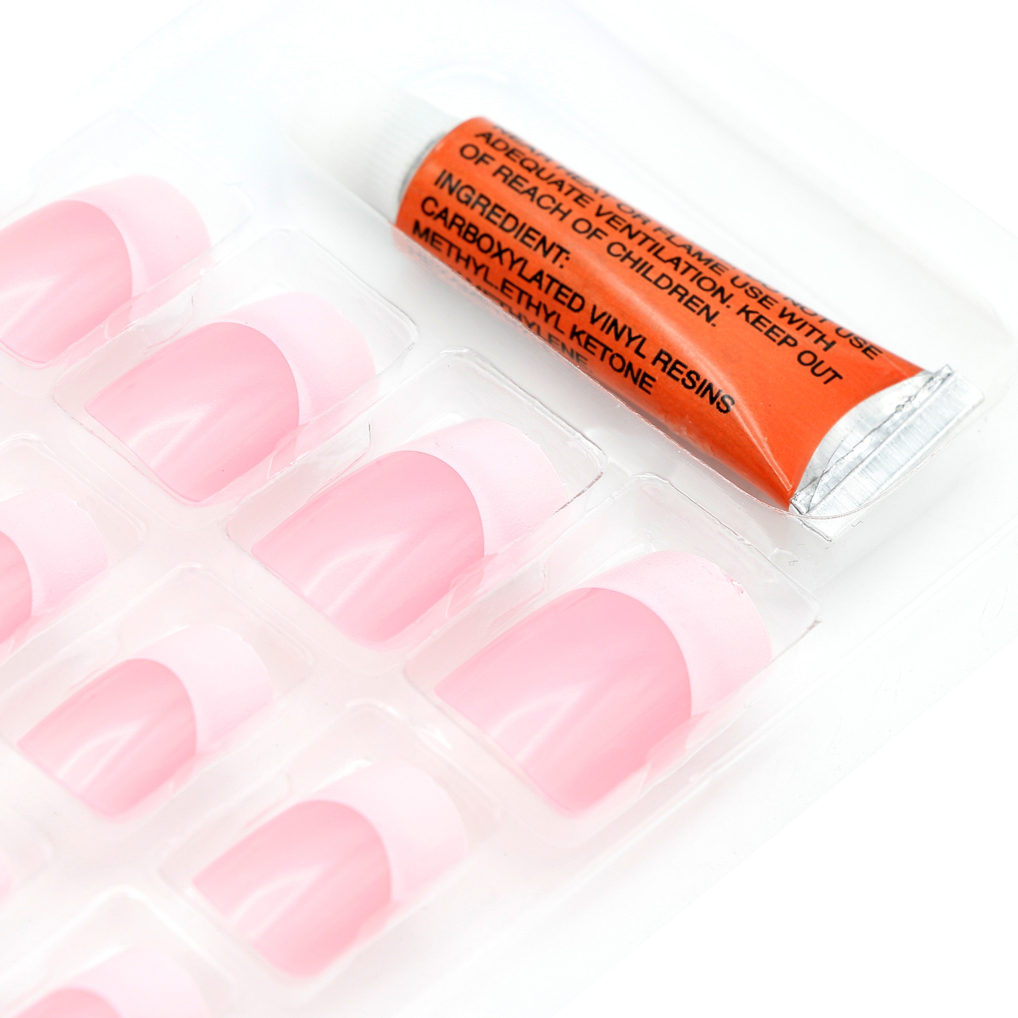 Set 100 tips, unghii false cu adeziv inclus, Global Fashion, French ...