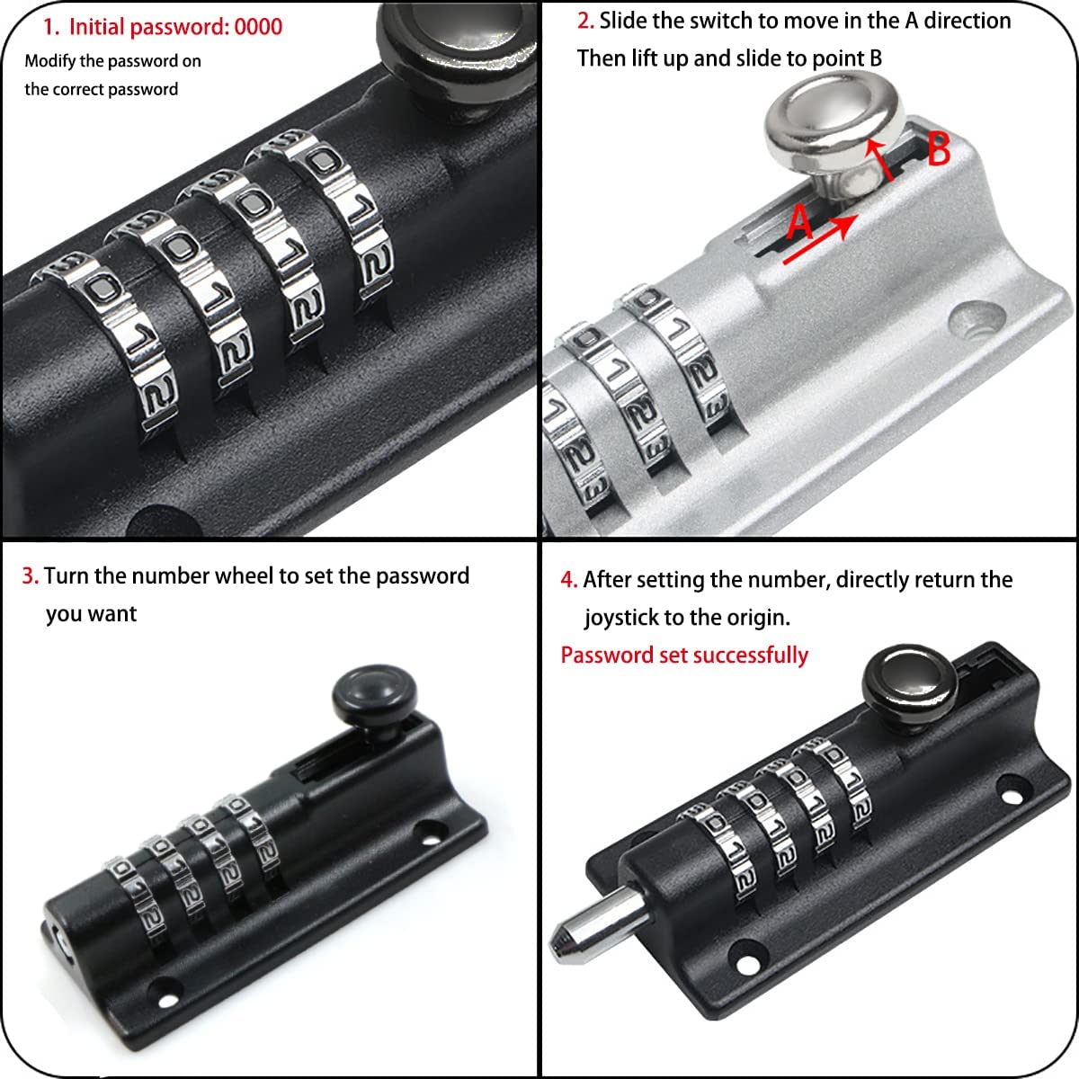 Incuietoare usa cu cod, Aliaj de zinc, Negru - eMAG.ro