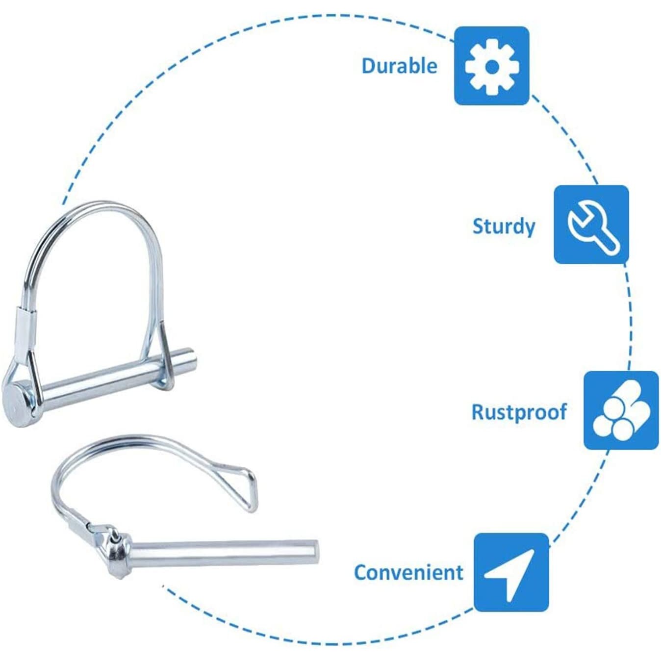 Set 10 stift de cuplare, Otel carbon, 1/4", Argintiu - eMAG.ro