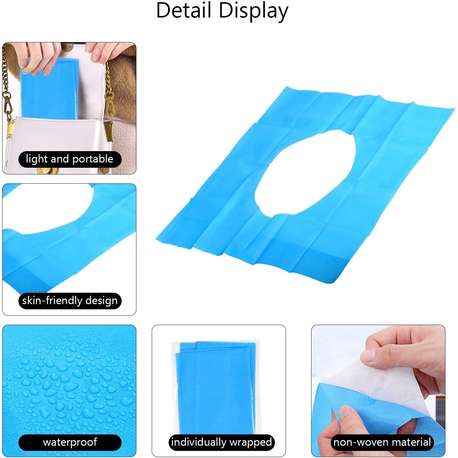 Set 60 folii protectie pentru vasul de toaleta, 27x17 cm, Albastru ...