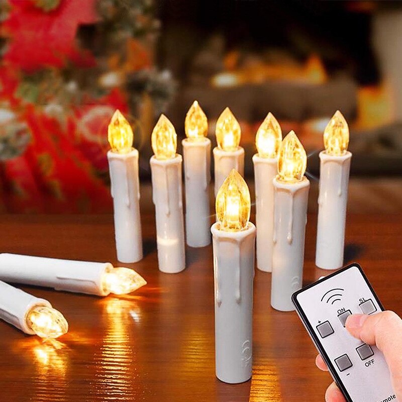 Set 10 lumanari led pentru pomul de Craciun, Alb - eMAG.ro