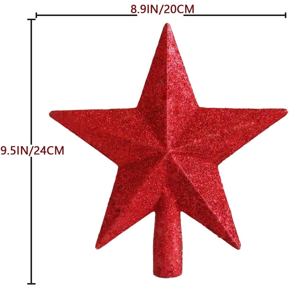 Stea decorativa pentru brad de Craciun, Rosu - eMAG.ro