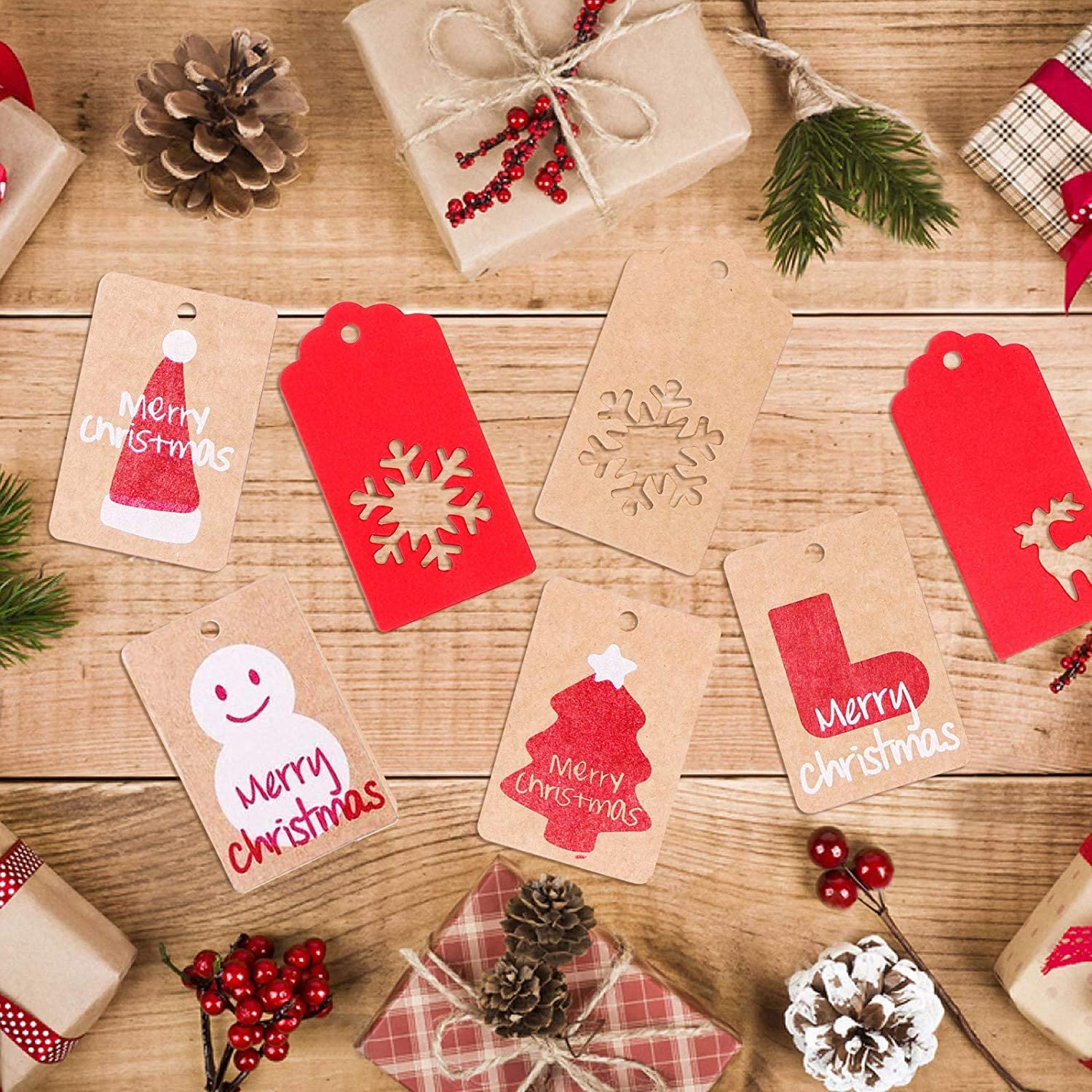 Etichete pentru cadouri de craciun, 240buc, Multicolor - eMAG.ro