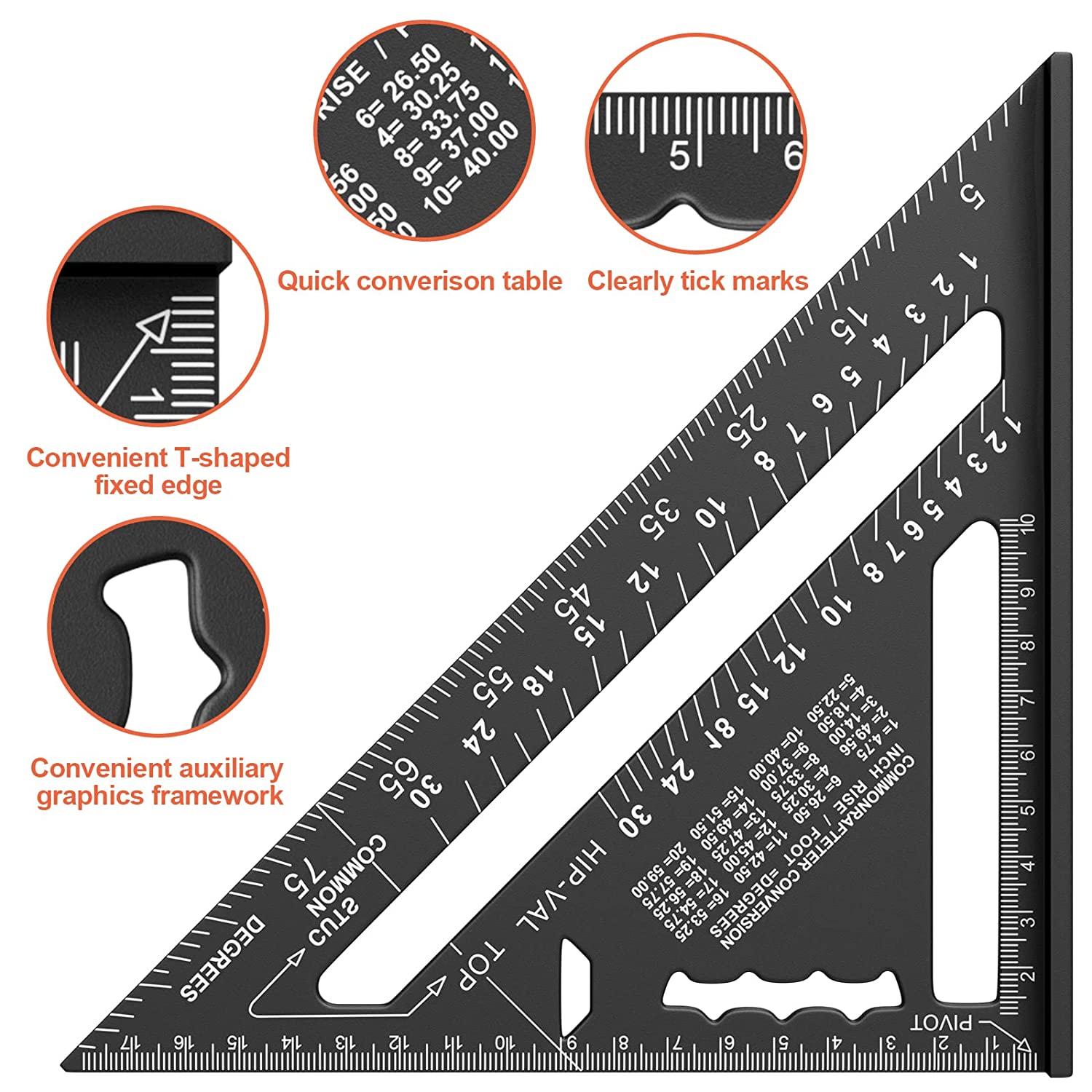 Echer, Aluminiu, Pentru tamplarie, Negru - eMAG.ro