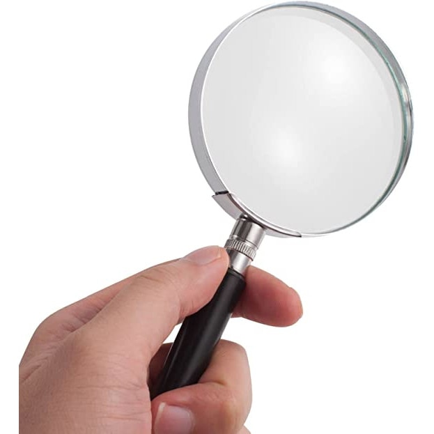 Lupa cu zoom optic 6x, cu lentila metalica de 6 cm in diametru - Negru ...