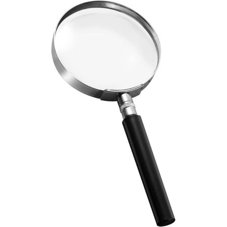 Lupa cu zoom optic 6x, cu lentila metalica de 6 cm in diametru - Negru ...