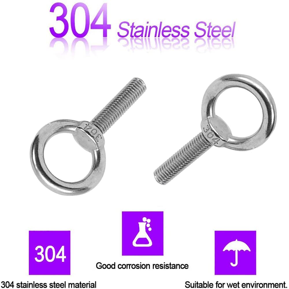 Set 4 Suruburi cu inel de ridicare, Inox, Argintiu - eMAG.ro