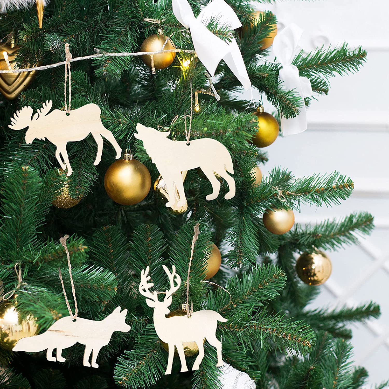 Set 30 Ornamente brad, Lemn, Crem - eMAG.ro