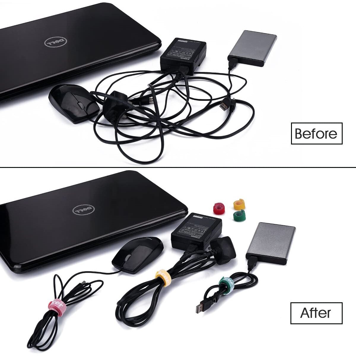 Set 50 coliere cabluri, Nailon, Reutilizabile, 15 cm, Multicolor - eMAG.ro