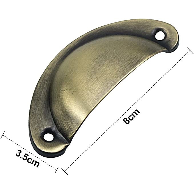 Maner pentru mobila, Fier, Vintage, Semicerc, 8 buc, Culoare bronz ...