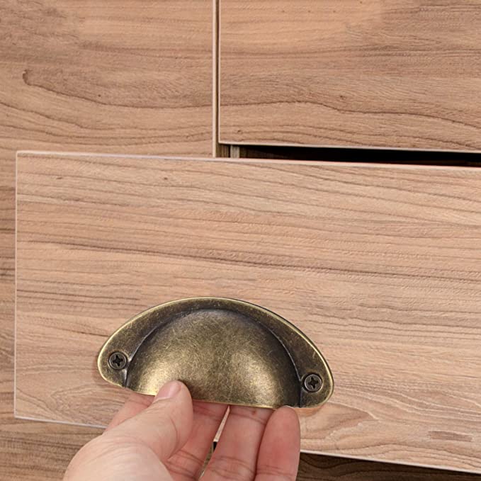 Maner pentru mobila, Fier, Vintage, Semicerc, 8 buc, Culoare bronz ...