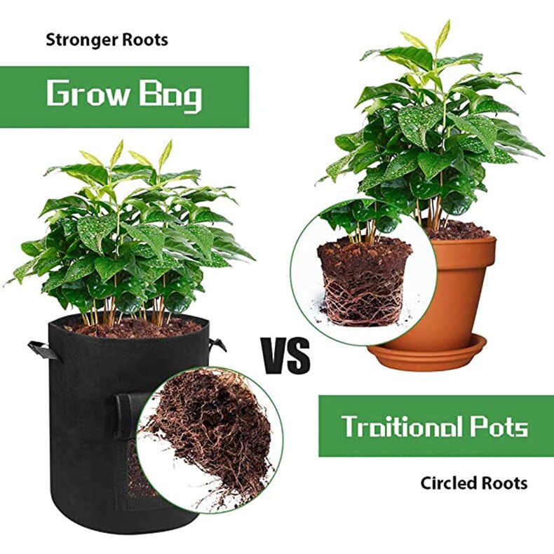 Saci cultivare legume si fructe, 45L, Polietilena, Negru, 2 buc - eMAG.ro