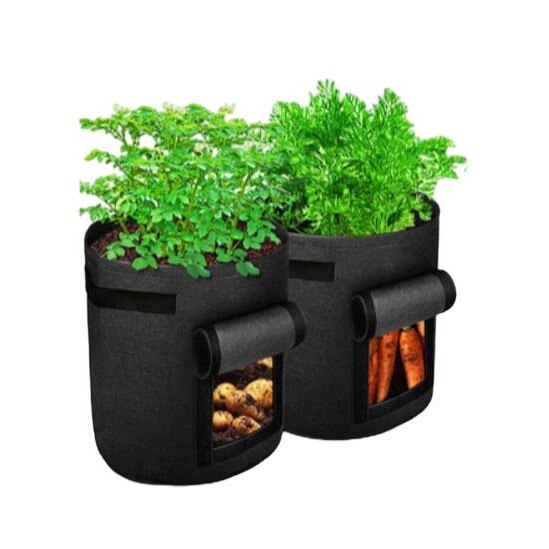 Saci cultivare legume si fructe, 45L, Polietilena, Negru, 2 buc - eMAG.ro