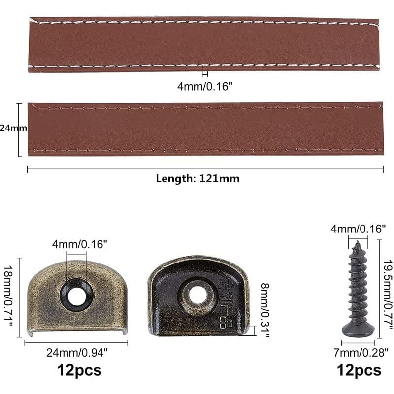 Set 6 manere mobila, Piele naturala, Maro - eMAG.ro
