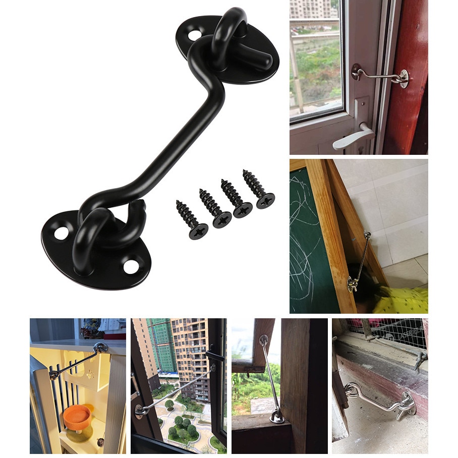 Carlig de cabina pentru usa, Inox, 2 buc, Negru - eMAG.ro