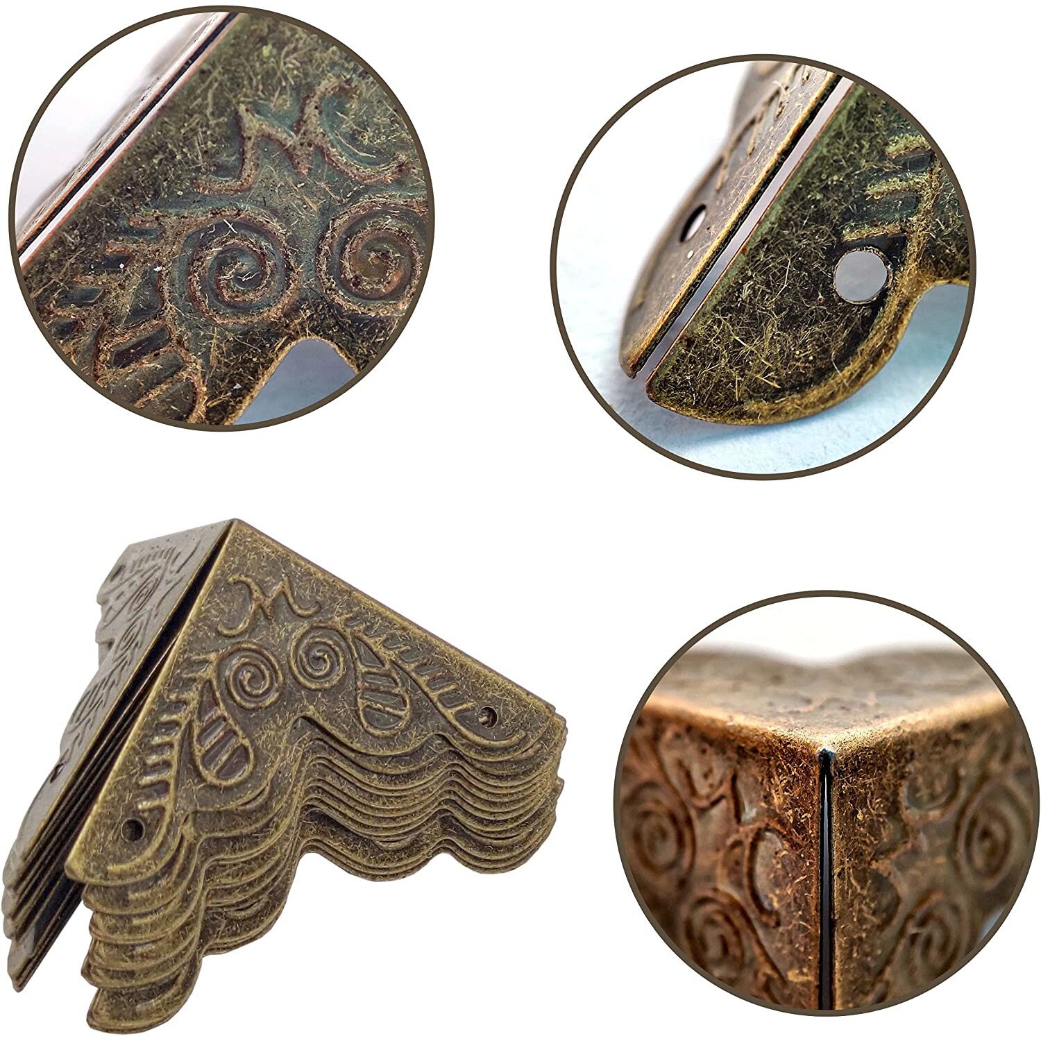 Set protectii decorative pentru colturi, 25 x 25 x 25 cm, Metal - eMAG.ro