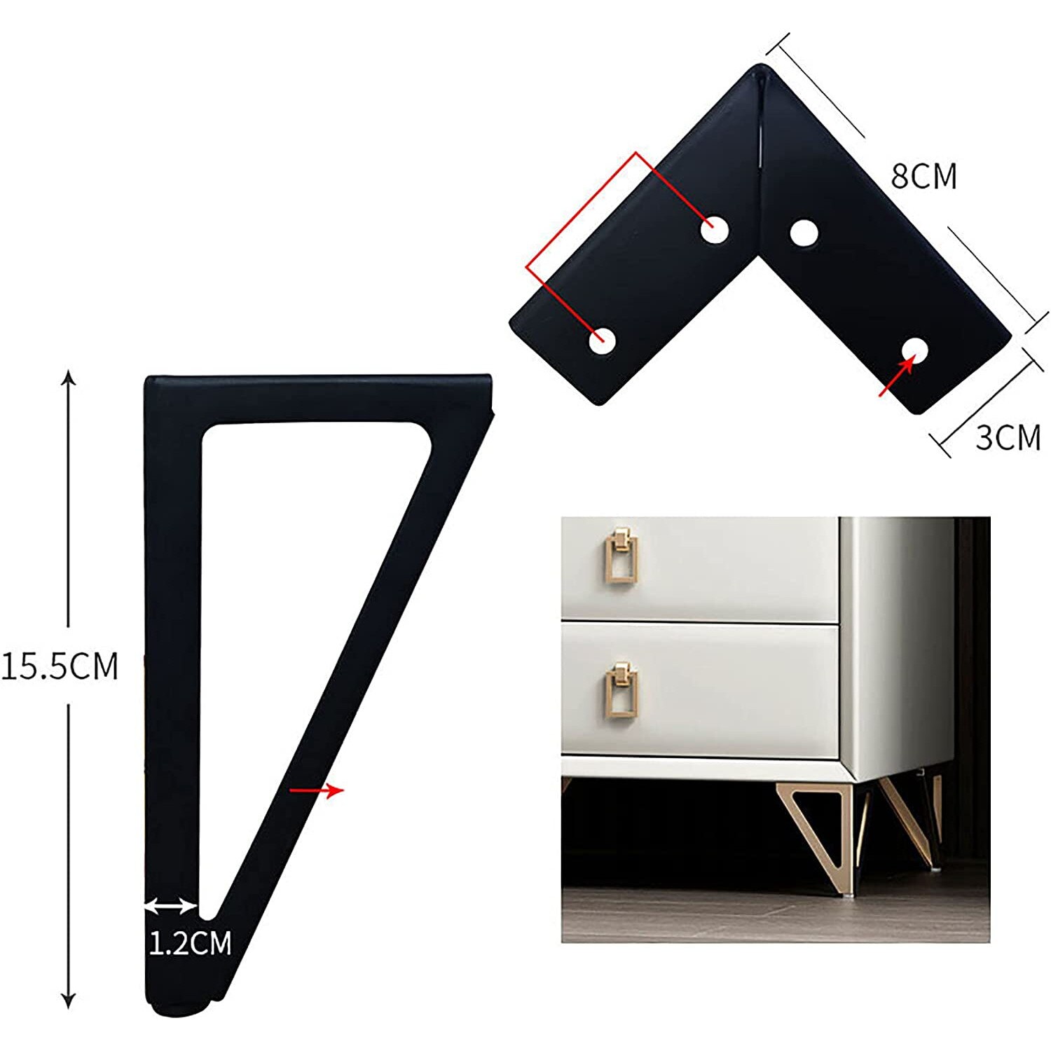 Set 4 picioare mobilier, Metal, Argintiu - eMAG.ro