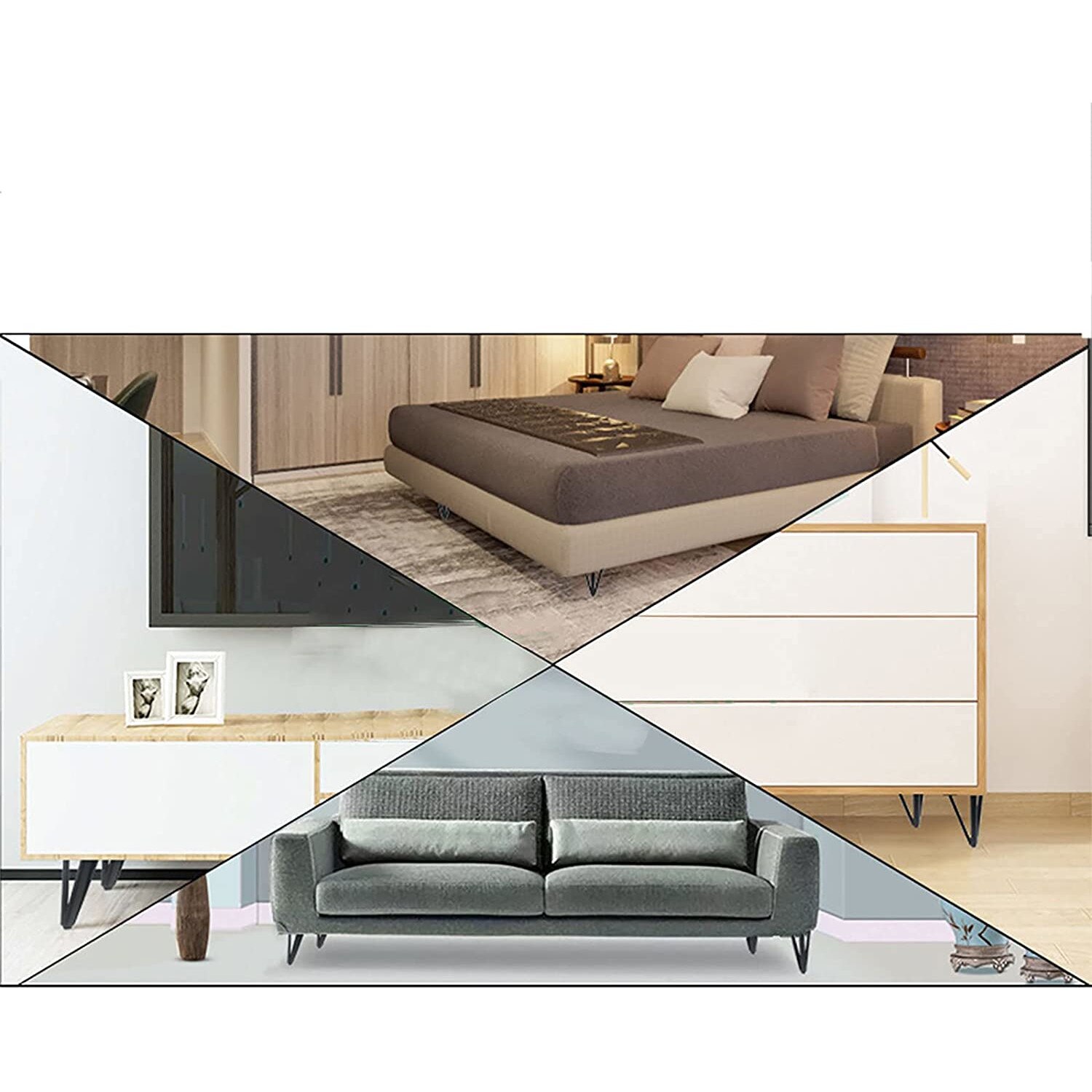 Set 2 picioare mobilier, Metal, Auriu - eMAG.ro