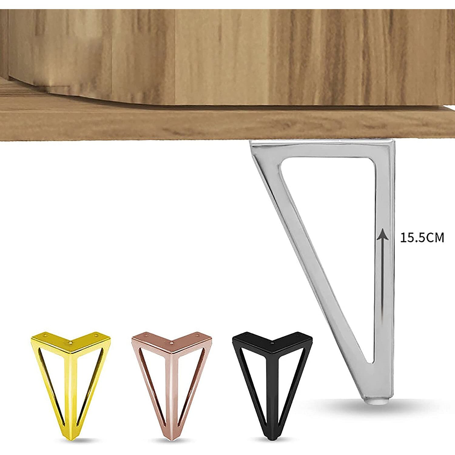 Set 2 picioare mobilier, Metal, Auriu - eMAG.ro