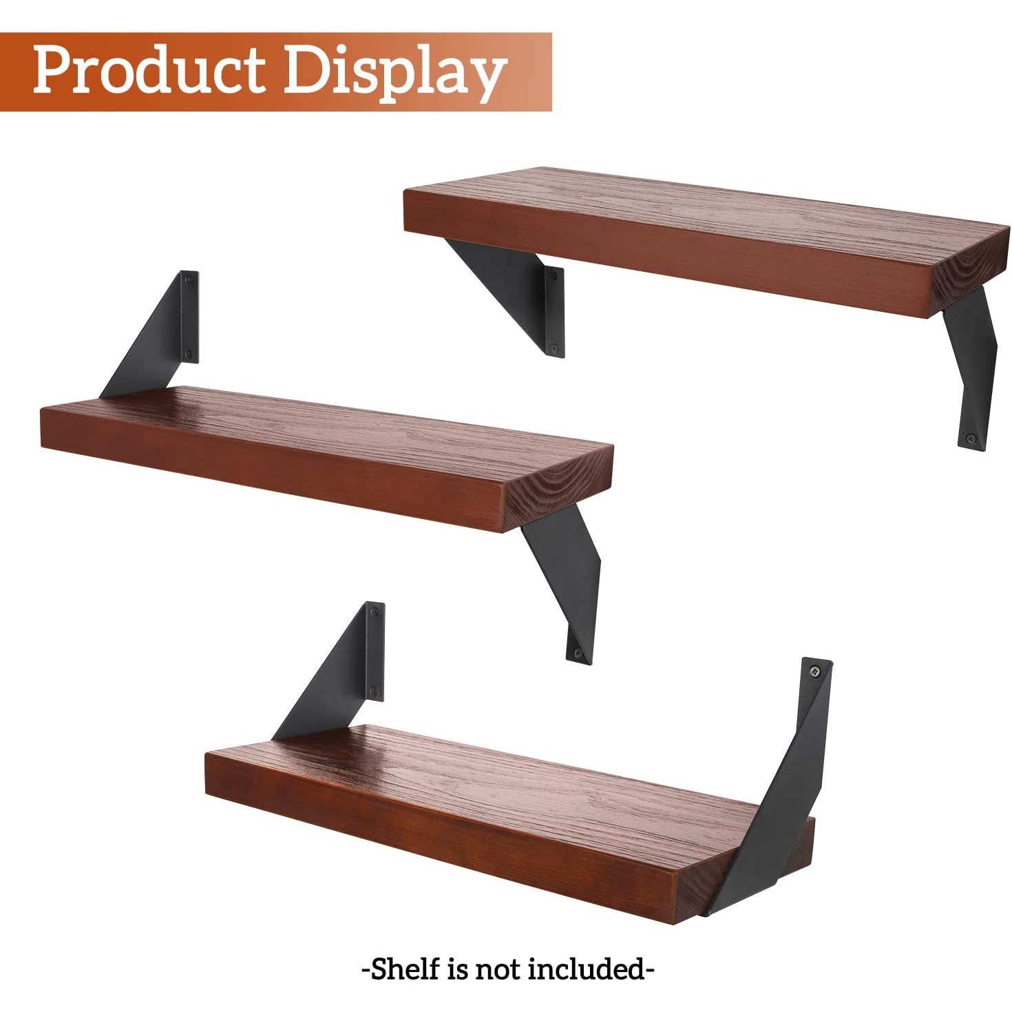 Suport raft de perete rustic, Metal, Negru - eMAG.ro