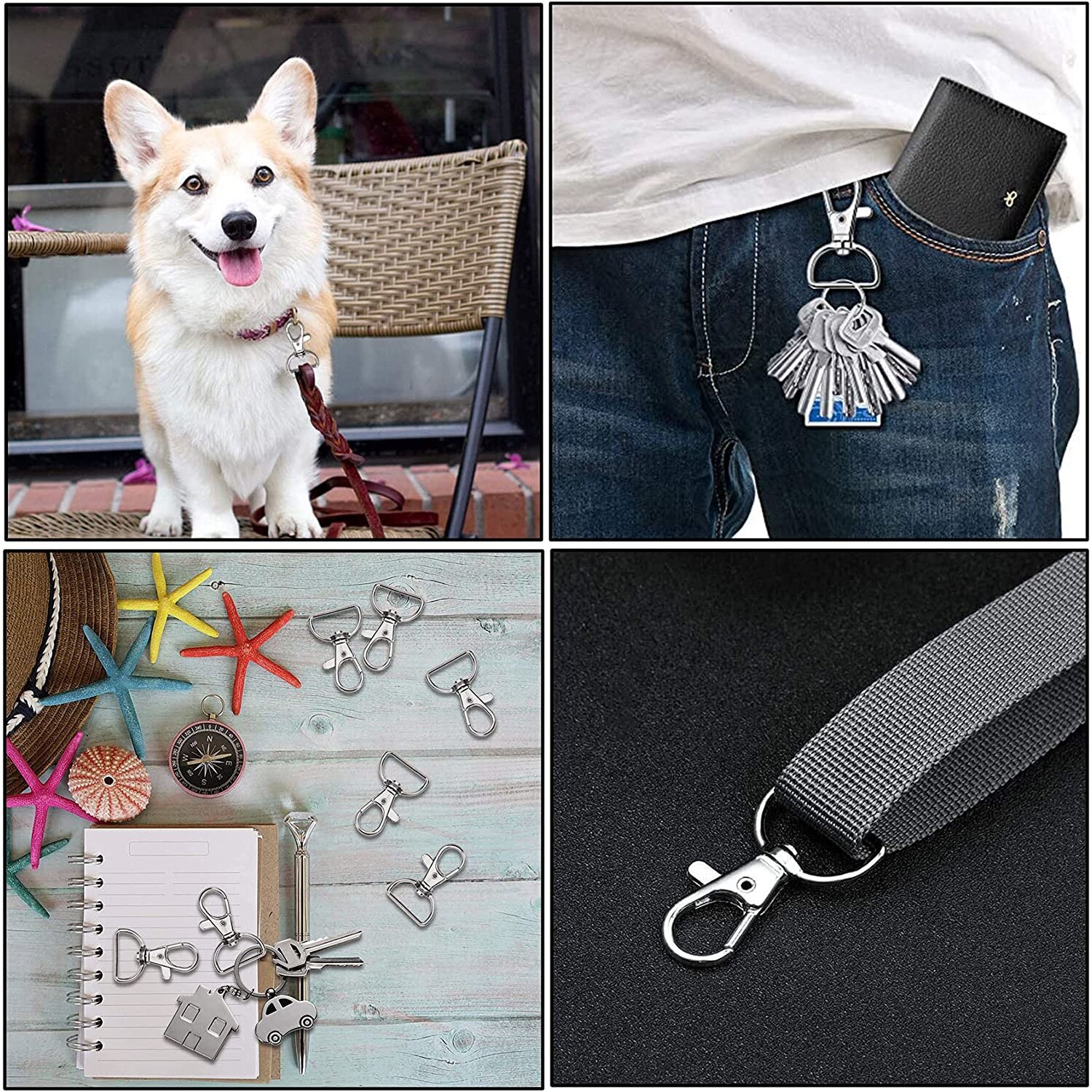 Set 20 brelocuri chei, Aliaj de zinc, 40 x 25 mm, Argintiu - eMAG.ro