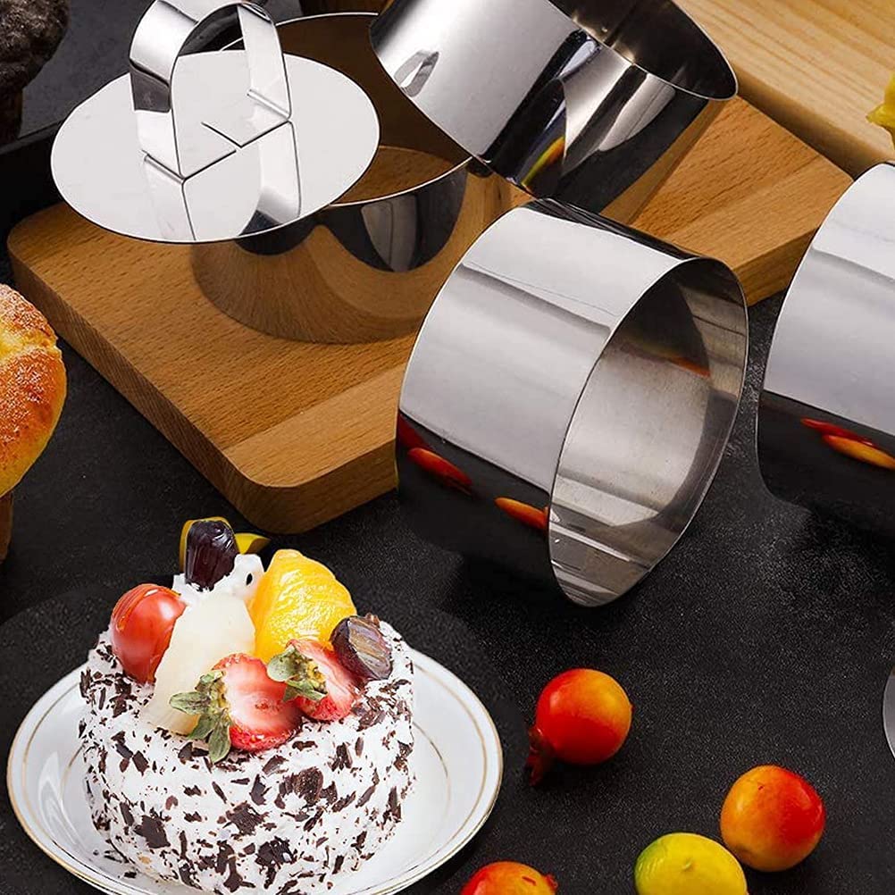 Set 6 Forme rotunde pentru prajituri, 4 * 8 cm, otel inoxidabil - eMAG.ro