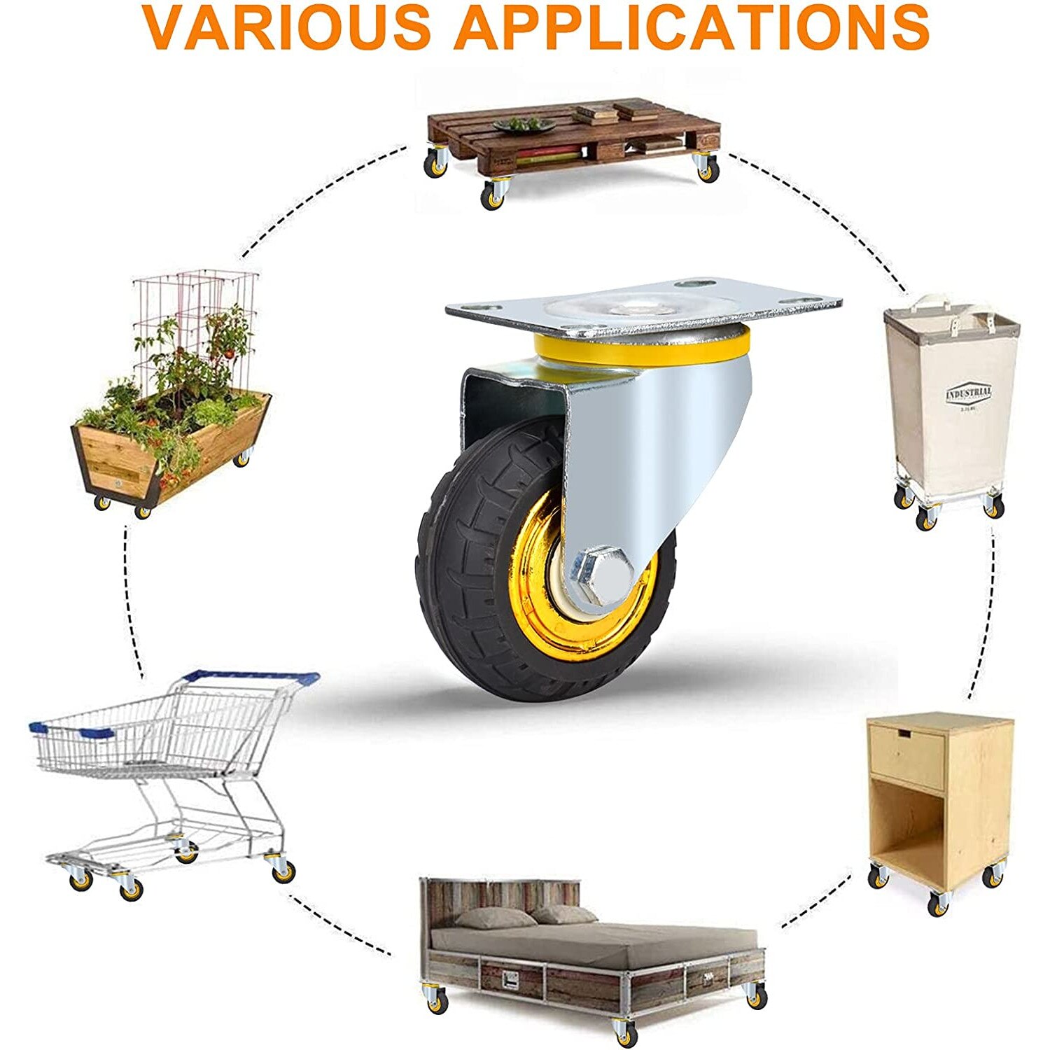 Rota pivotanta, 3 inci, fara frane, 75 mm - eMAG.ro